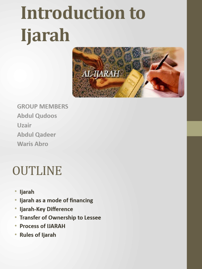 Introduction To Ijarah | PDF | Lease | Law Of Obligations