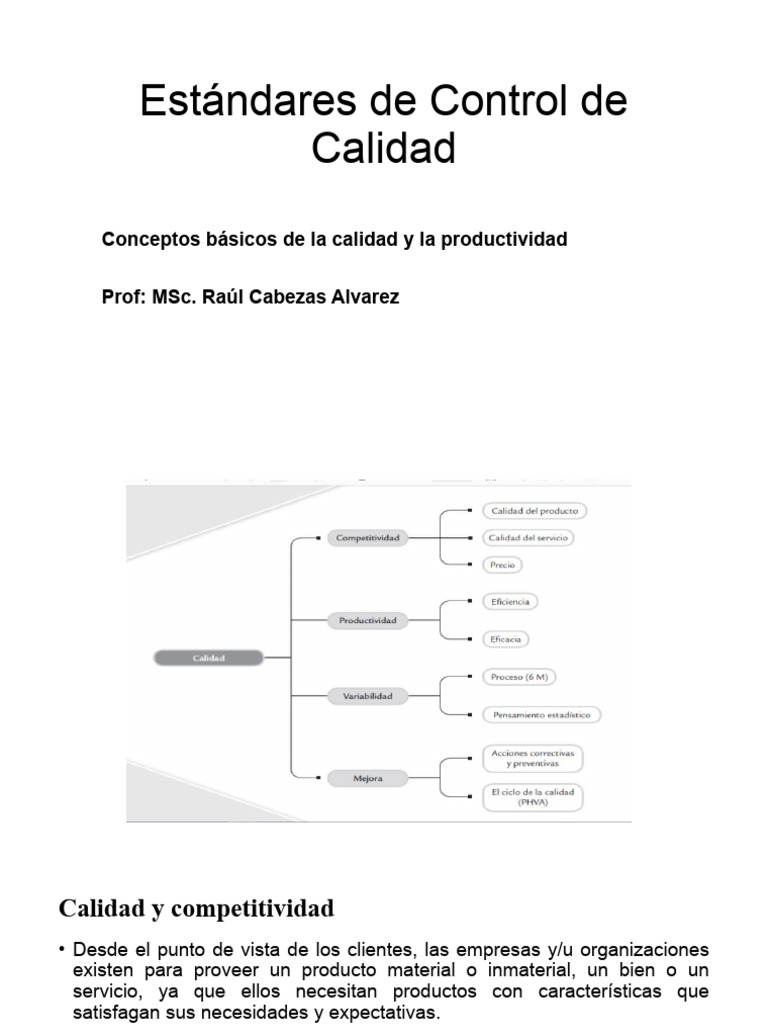 Estandares de Control de Calidad Leccion 1 | PDF | Calidad (comercial) | Pensamiento