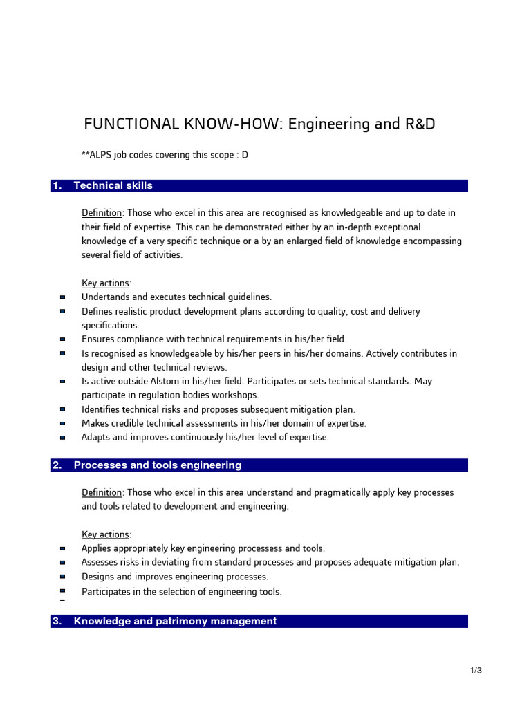JD - Engineering & RD | PDF | Engineering | Knowledge