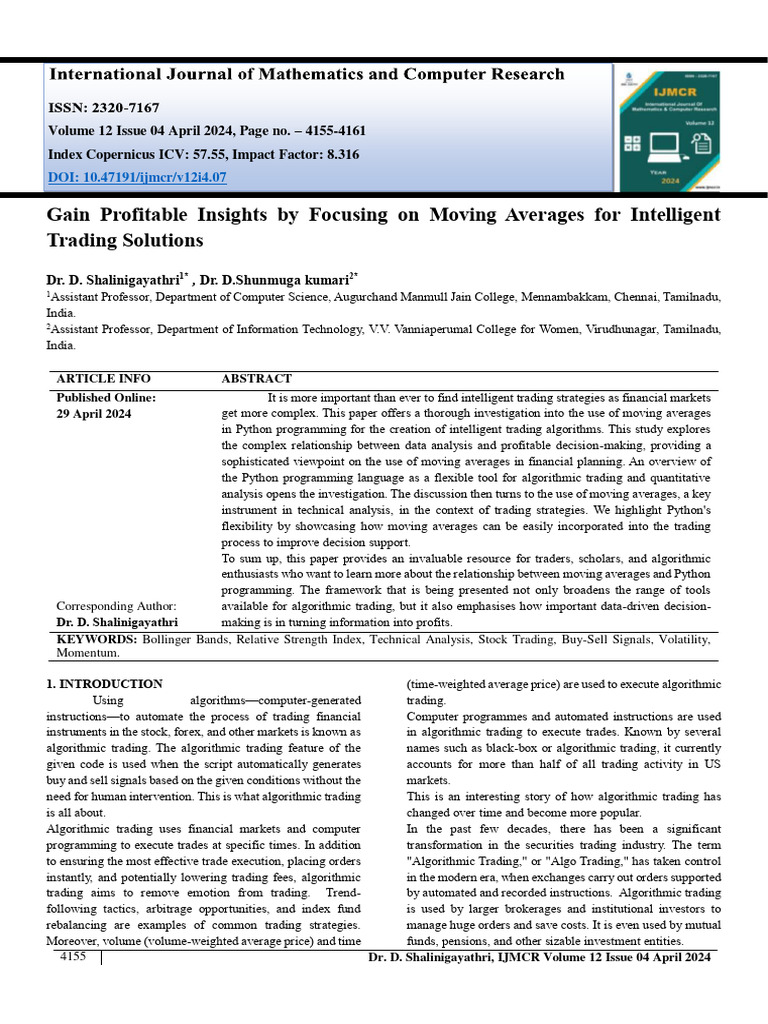 Gain Profitable Insights by Focusing On Moving Ave | PDF | Algorithmic Trading | Moving Average