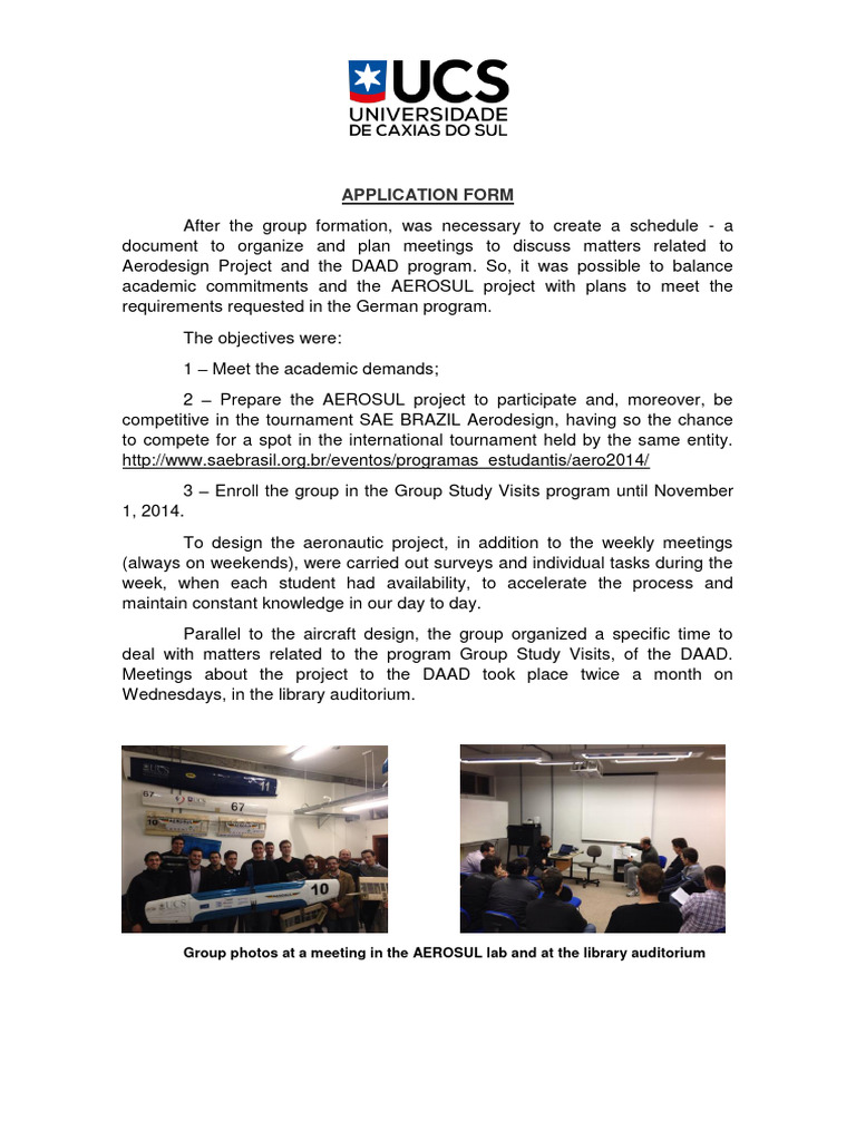 Aerodesign & DAAD Program Planning | PDF
