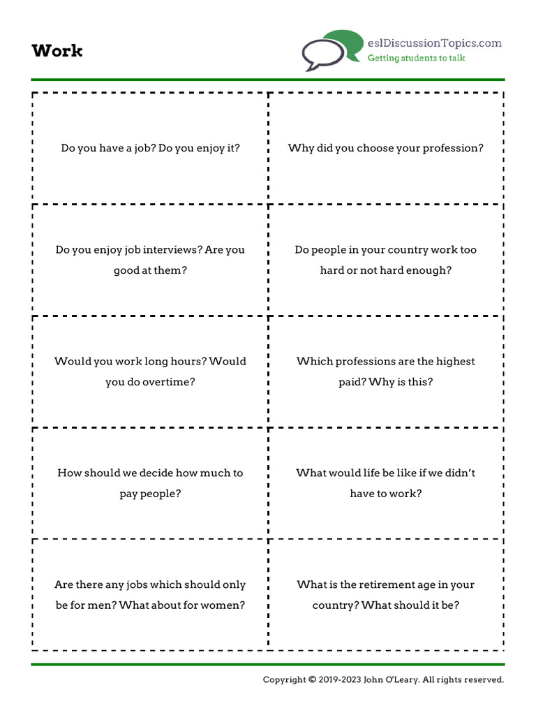 Work Questions | PDF | Self-Improvement