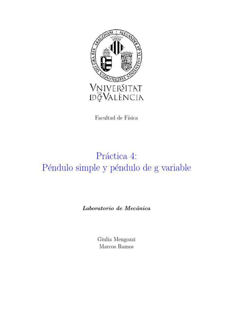PR Ctica 4 Mec Nica P Ndulos | PDF | Péndulo | Oscilación