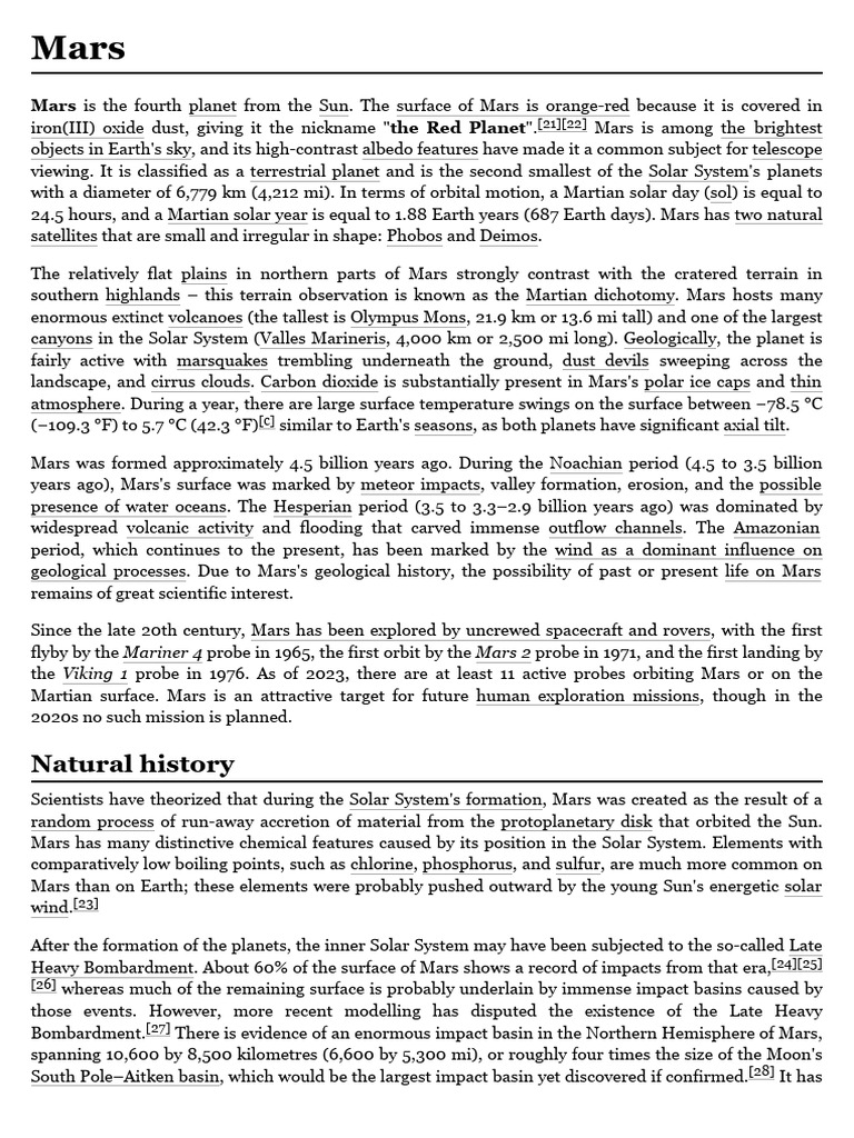 Mars | PDF | Mars | Earth