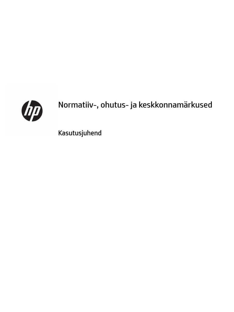 Normatiiv-, Ohutus-Ja Keskkonnamärkused: Kasutusjuhend | PDF