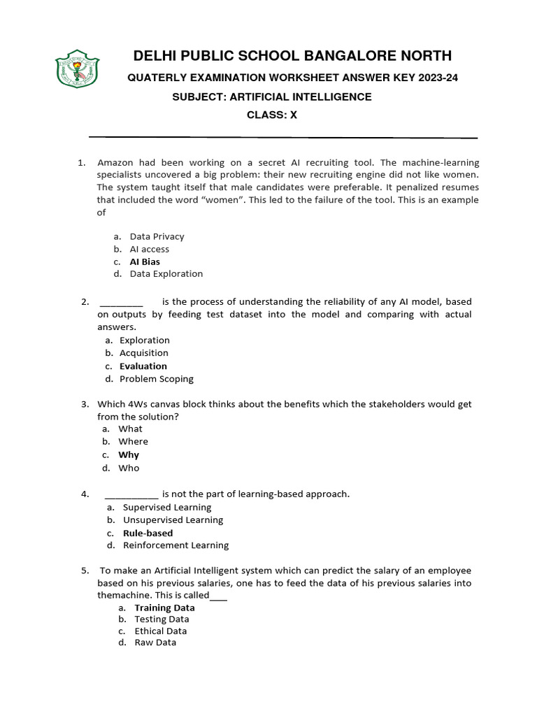 Delhi Public School Bangalore North | PDF | Artificial Intelligence | Intelligence (AI) & Semantics