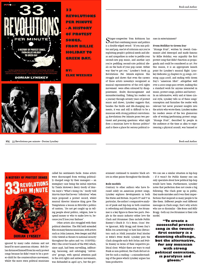 33 Revolutions Per Minute - A History of Protest Songs, From Billie ...