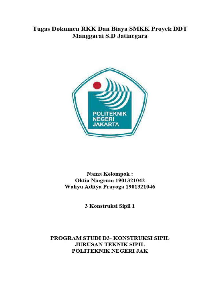 1 Tugas Dokumen RKK Dan Biaya SMKK Proyek DDT Manggarai | PDF | Seni