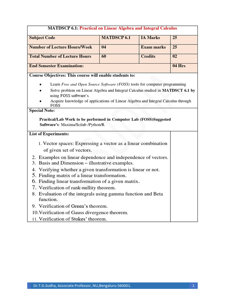Lab Manual - NEP - MATDSCP 6.1 | PDF | Linear Subspace | Basis (Linear ... Lab Manual - NEP - MATDSCP 6.1 | PDF | Linear Subspace | Basis (Linear ...