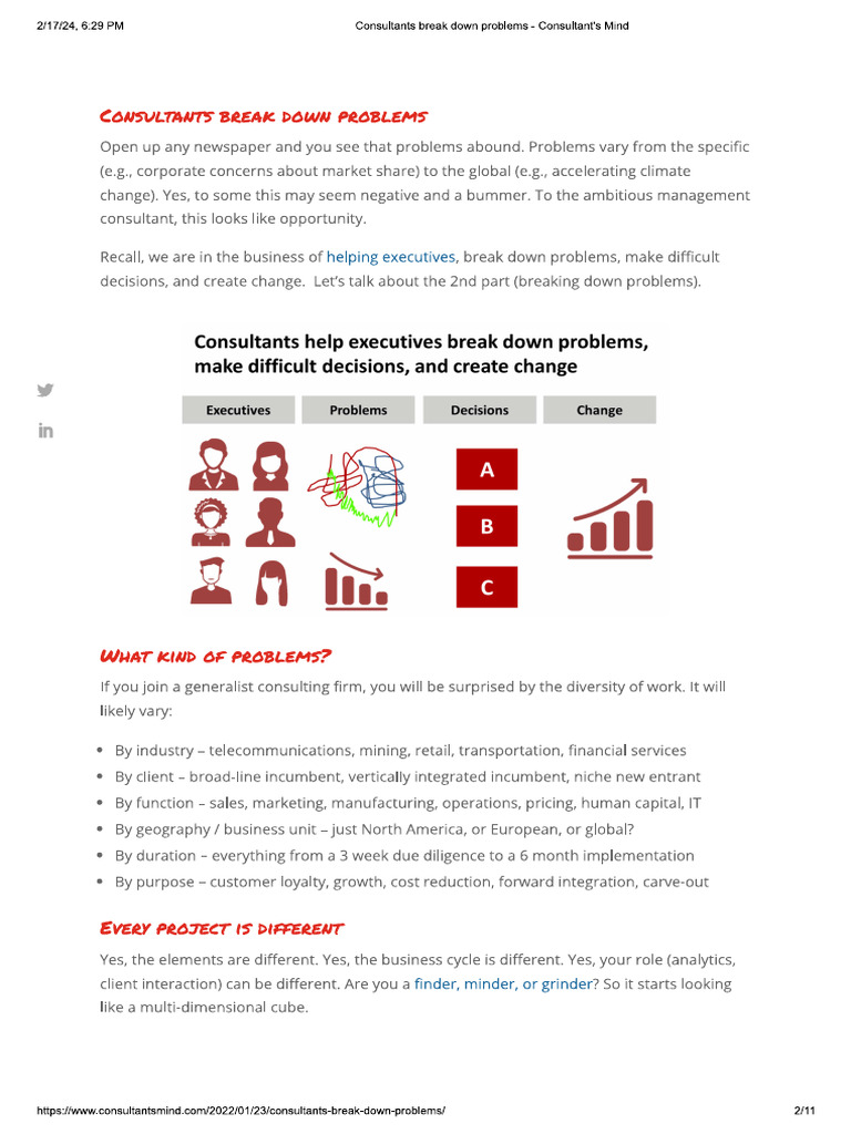 Consultants Break Down Problem | PDF