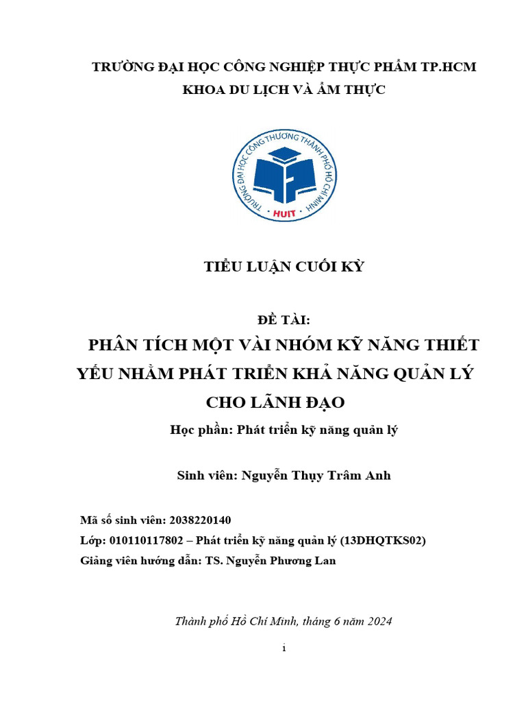 TLCK - PTKNQL - NguyenThuyTramAnh | PDF