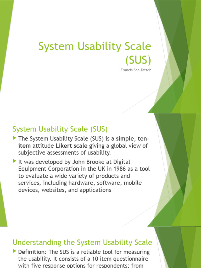 System Usability Scale (SUS) | PDF | Usability | Likert Scale System Usability Scale (SUS) | PDF | Usability | Likert Scale