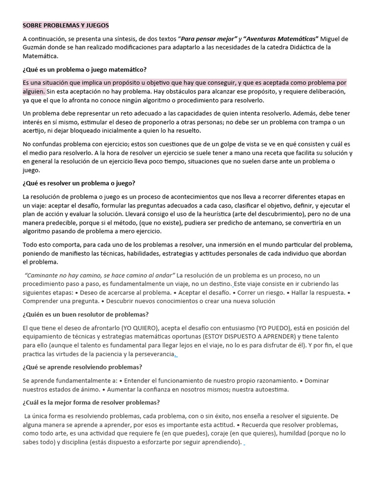 Migue de Guzmán | PDF | Pensamiento | Aprendizaje