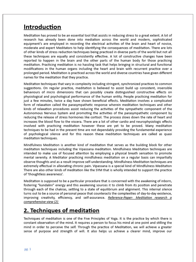 Introduction Meditation | PDF | Meditation | Mindfulness