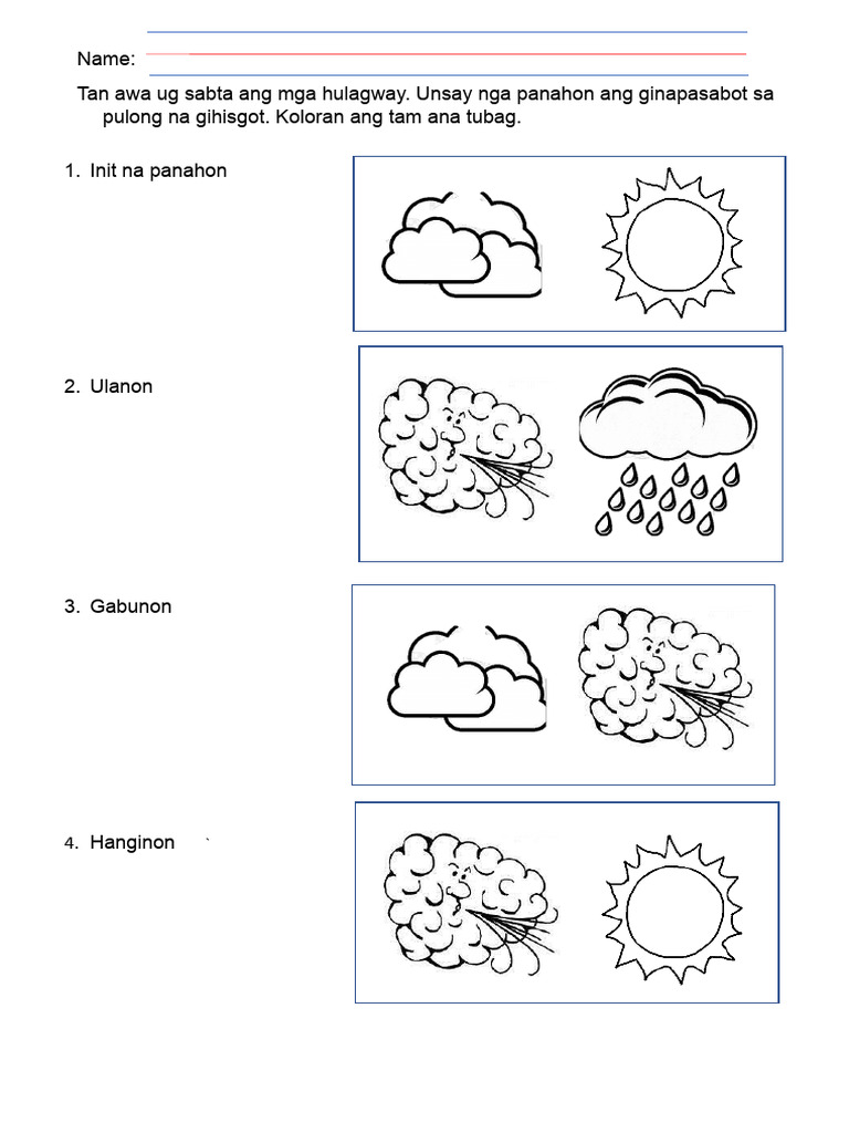 Kahimtang Sa Panahon Coloring | PDF