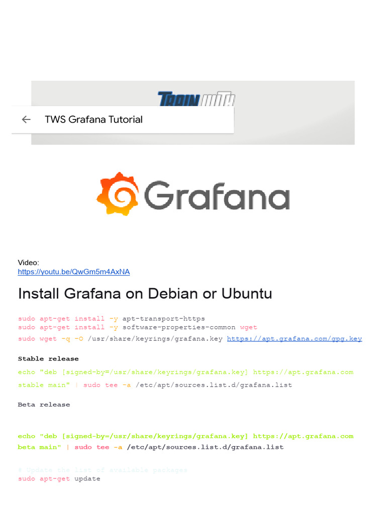 TWS Grafana Tutorial | PDF | Computing | Utility Software