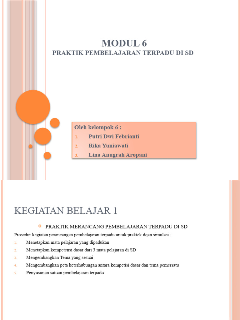 Pembelajaran Terpadu Modul 6 | PDF | Seni | Komputer