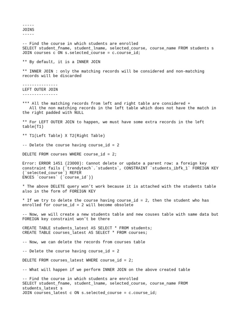 Session11 JoinsVeryImportantForInterviews | Download Free PDF | Computer Programming | Data