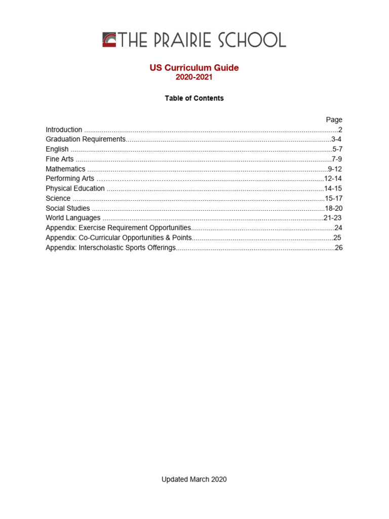 US-Curriculum-Guide-2020-2021-UPDATED-061620 | PDF | Algebra | Calculus