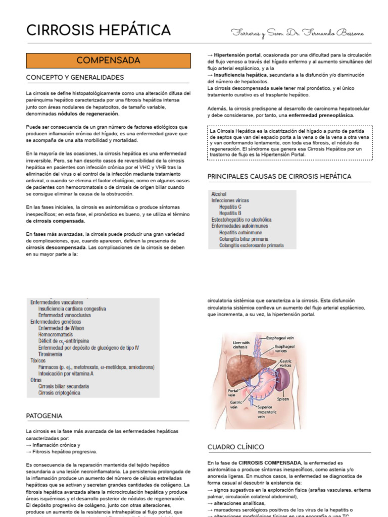 Cirrosis | Descargar gratis PDF | Cirrosis | Especialidades Medicas