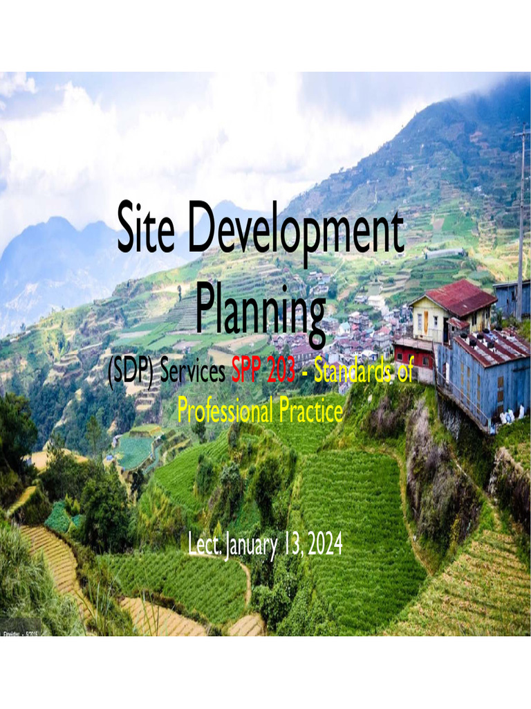 Lect. M1. Site Devt Planning SDP Services SPP 203 | PDF | Architect