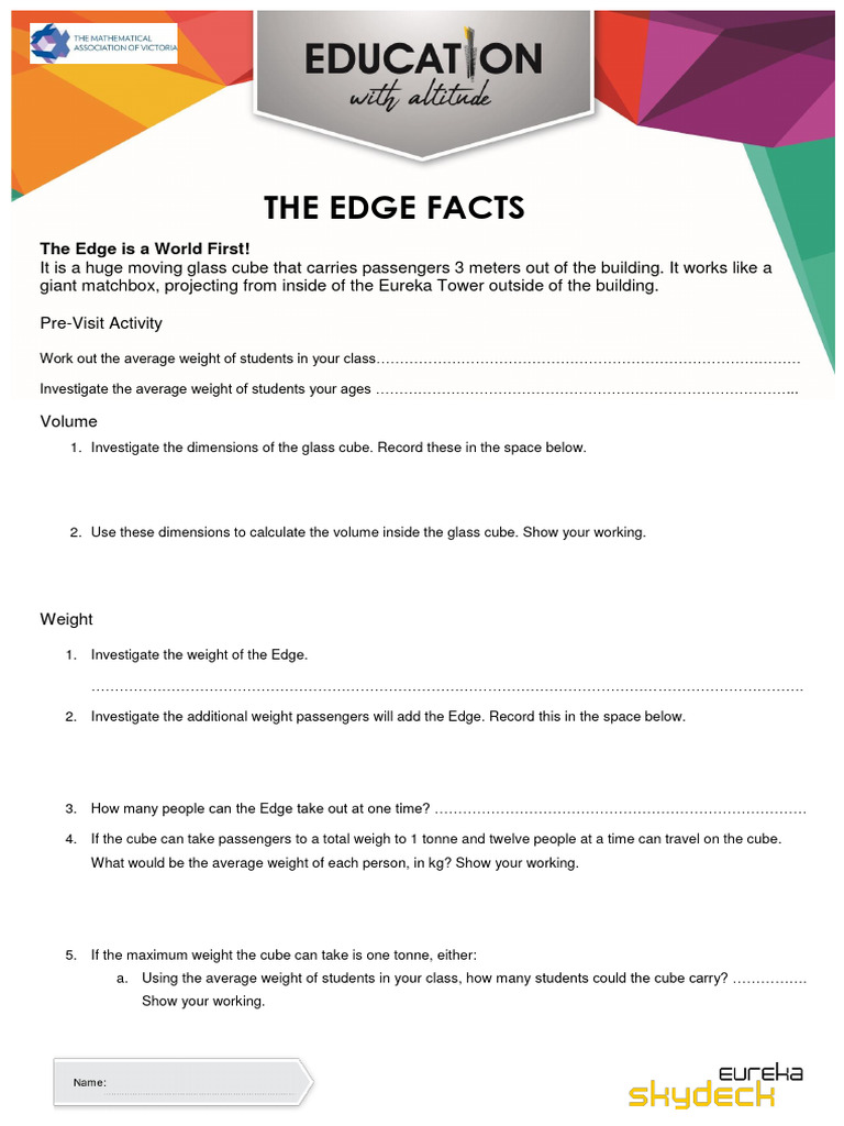 The Edge Facts 2018 Activity | PDF | Glasses