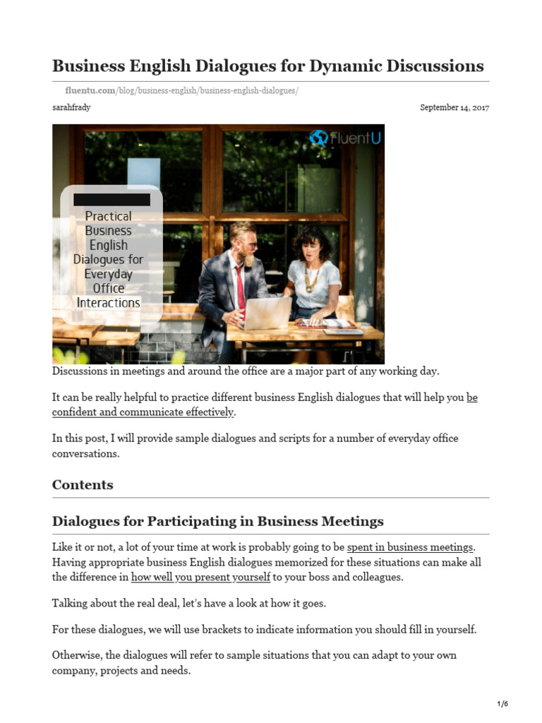 business-english-dialogues | Download Free PDF | Human Communication