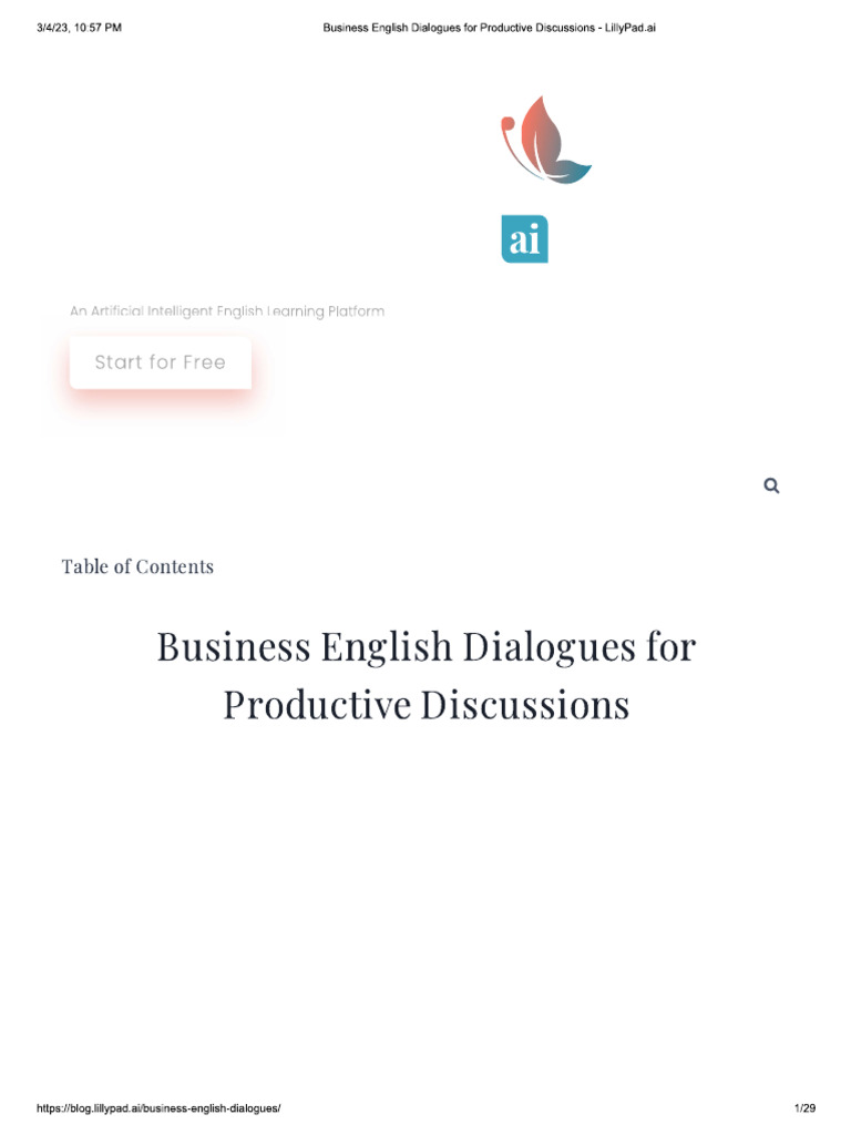 BUsiness Dialogues | PDF
