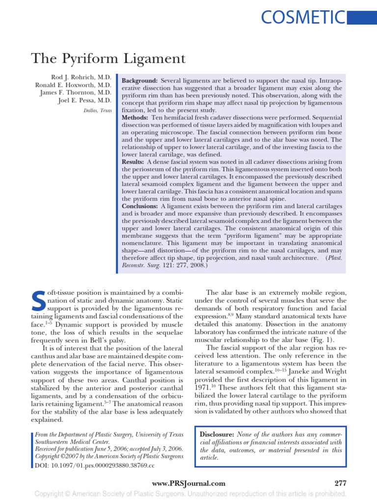The Pyriform Ligament | PDF | Human Nose | Anatomy