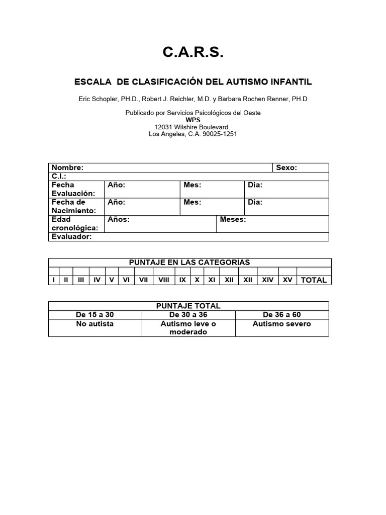 Cars Autismo | PDF | Espectro autista | Comunicación