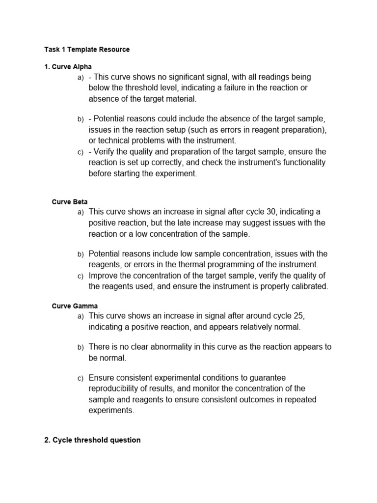 Task 1 Template Resource | PDF | Sensitivity And Specificity | Biology