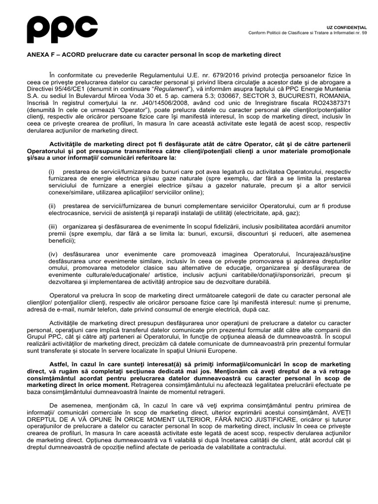 Anexa Acord GDPR | PDF