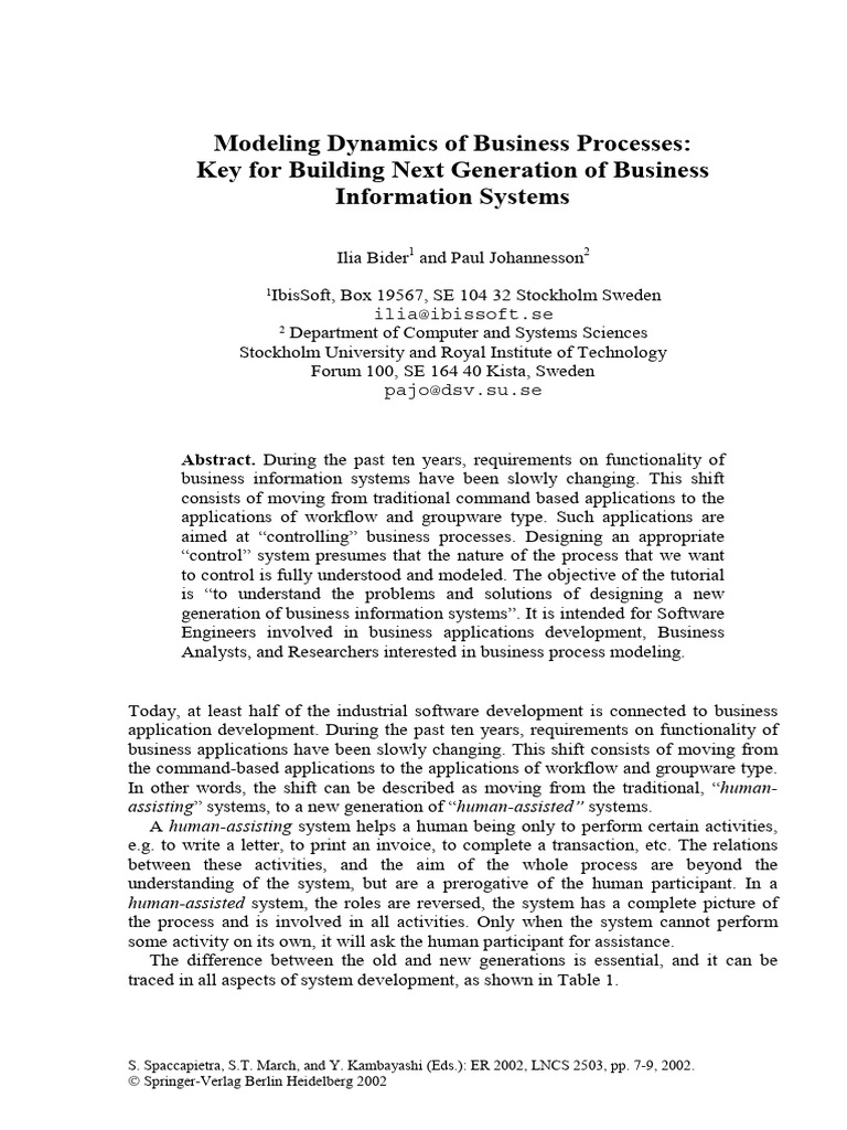Modeling Dynamics in Business Systems | PDF | Business Process | System