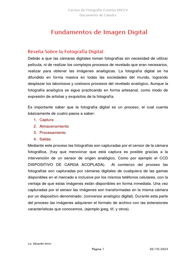 _ 0 Fundamentos de la imagen digital ERCCV | PDF | Cámara digital | Píxel