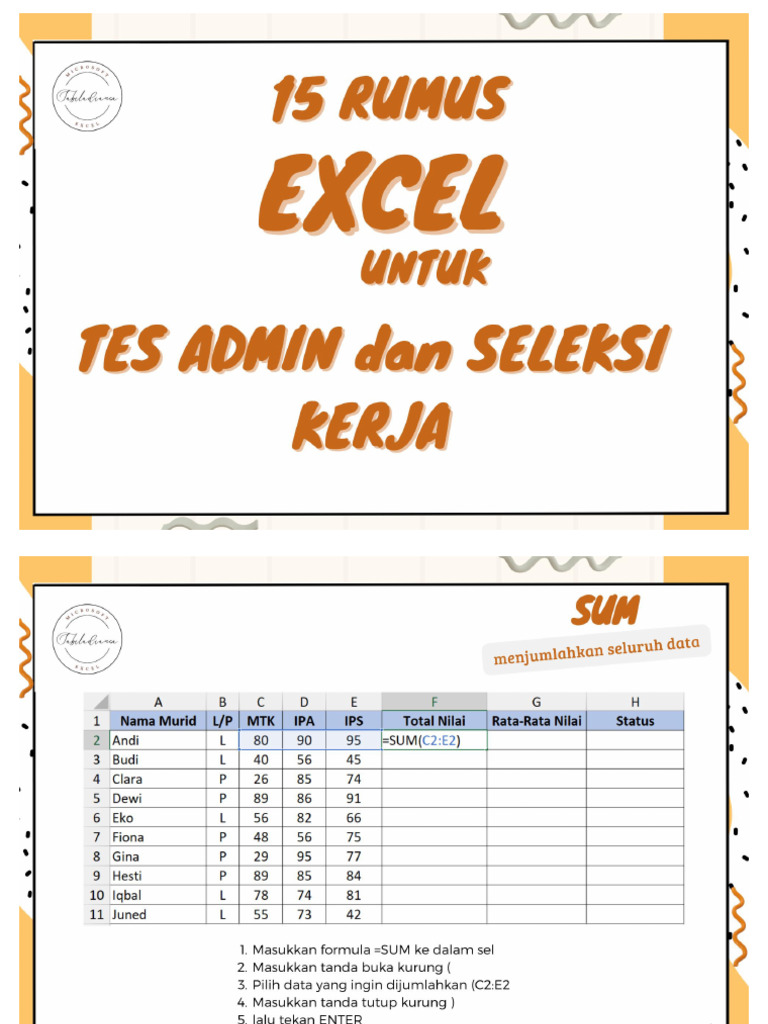 15 Rumus Wajib Untuk Tes Admin Dan Seleksi Kerja | PDF