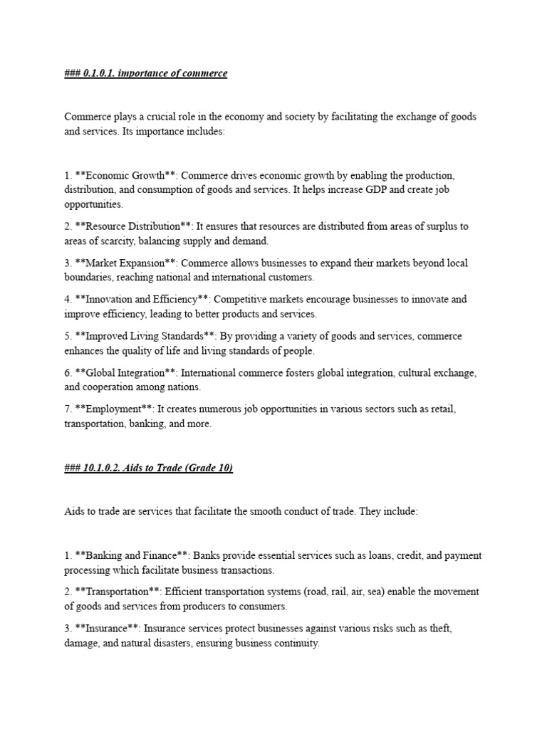 Commerce Notes Topic - Aids To Trade and Production | PDF | Discounts ...
