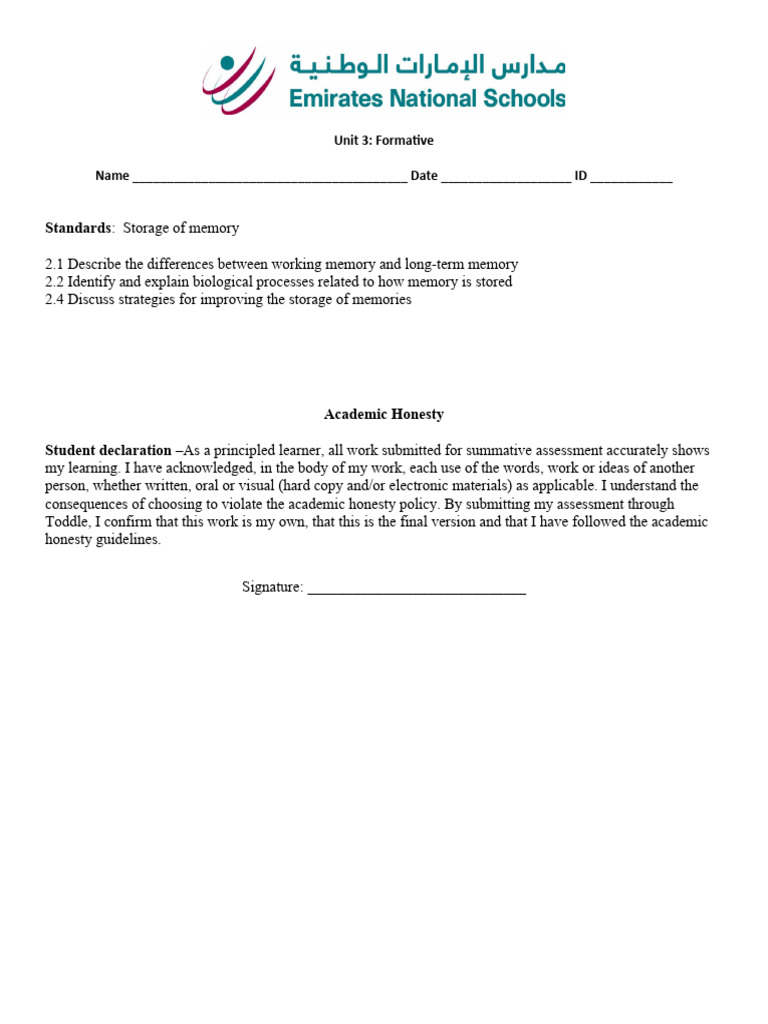 Psychology Formative 28 Feb | PDF | Memory | Working Memory