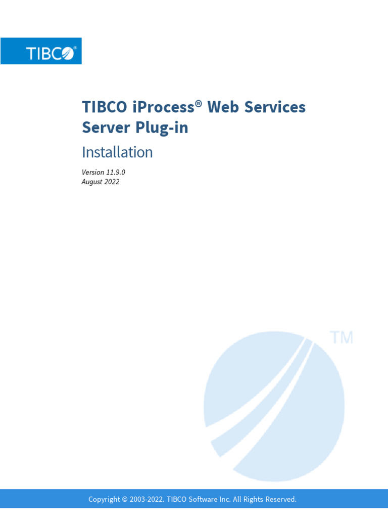 TIB Ip Websvcs SRVR Pi 11.9.0 Installation | PDF | Java (Software Platform) | World Wide Web