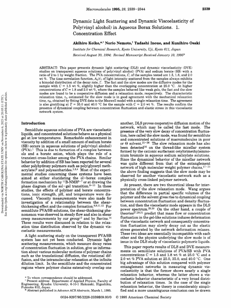 5-SLS DLS application | PDF | Viscoelasticity | Polymers