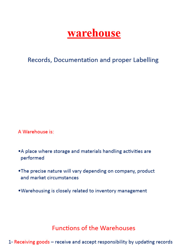 Warehouse | PDF