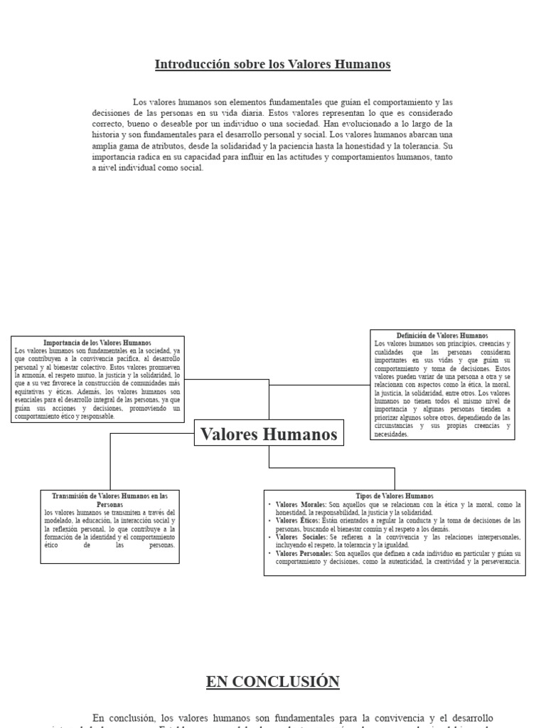 Los Valores Humanos | Descargar gratis PDF | Comportamiento | Moralidad