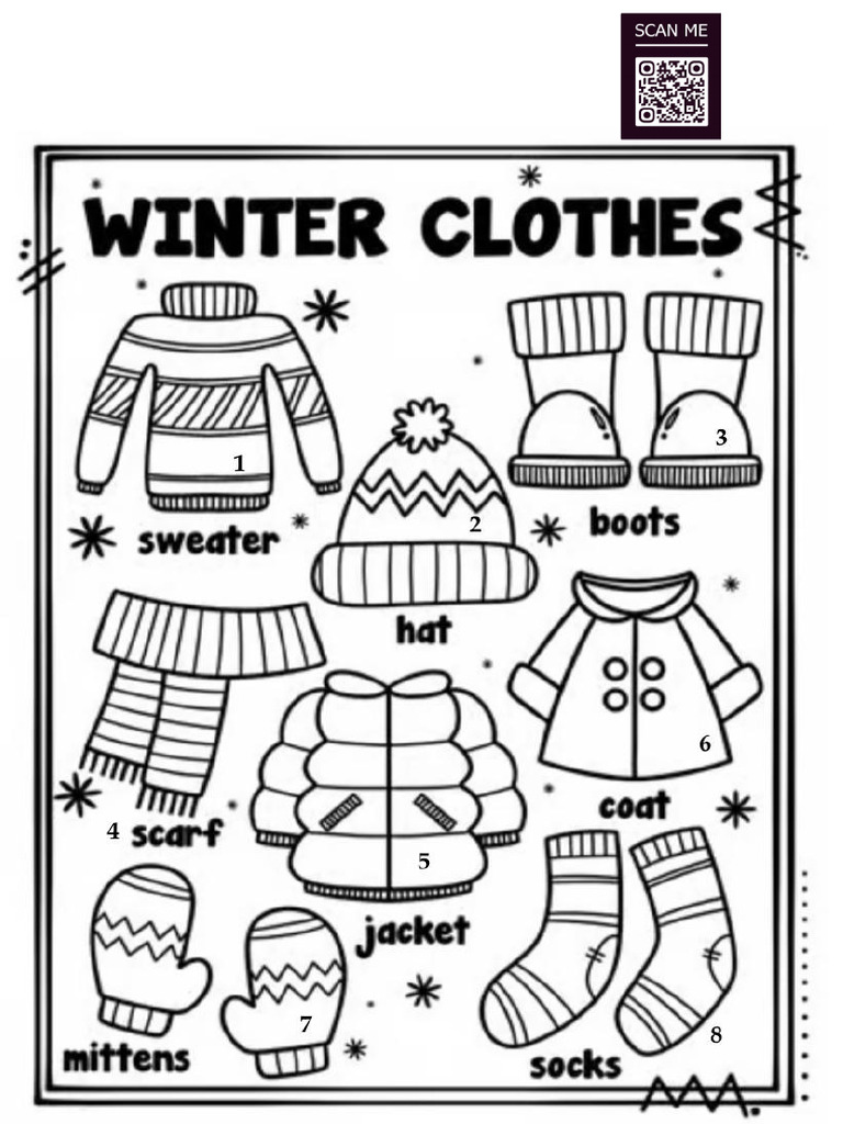 Vocabulary - Winter Clothes | PDF