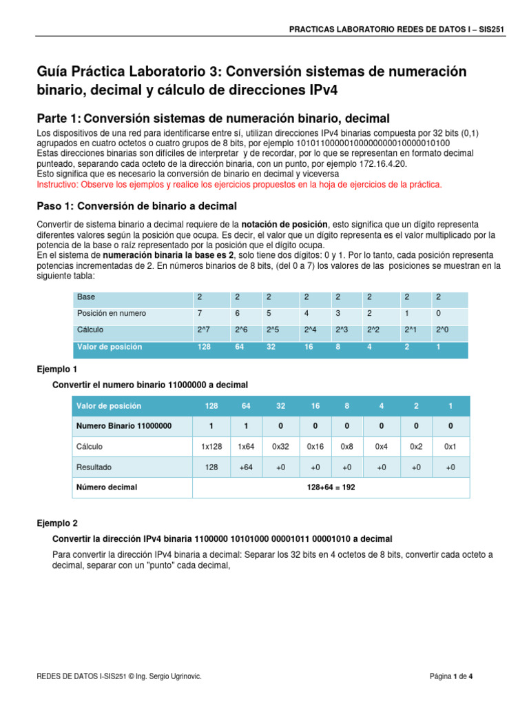 Guia Practica Lab 3 (1) | Descargar gratis PDF | Dirección IP | Redes de computadoras