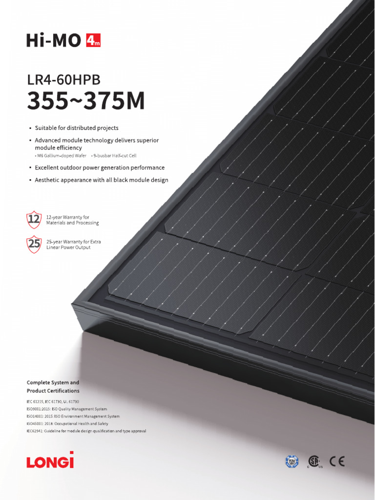 Longi LR4-60HPB-355-375M | PDF