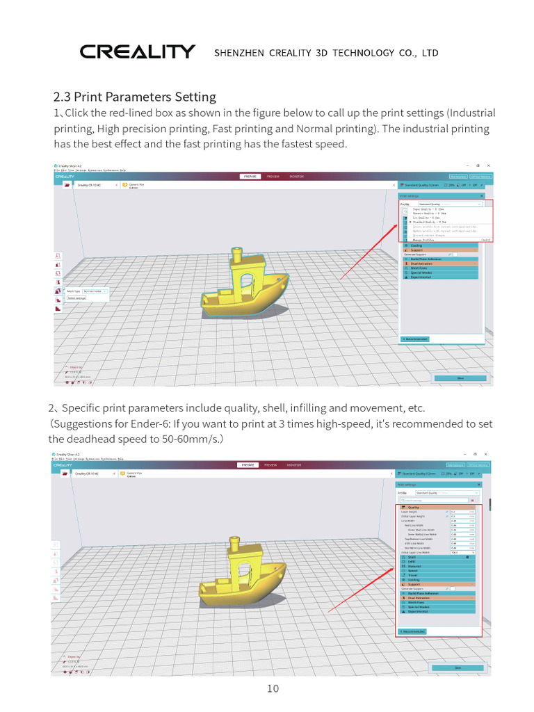 Creality Print Parameter Settings Guide | PDF | Computers