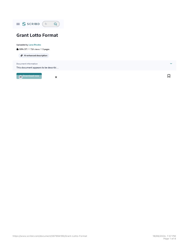 Grant Lotto Format - PDF - Money - Facebook | PDF | Scribd | Facebook
