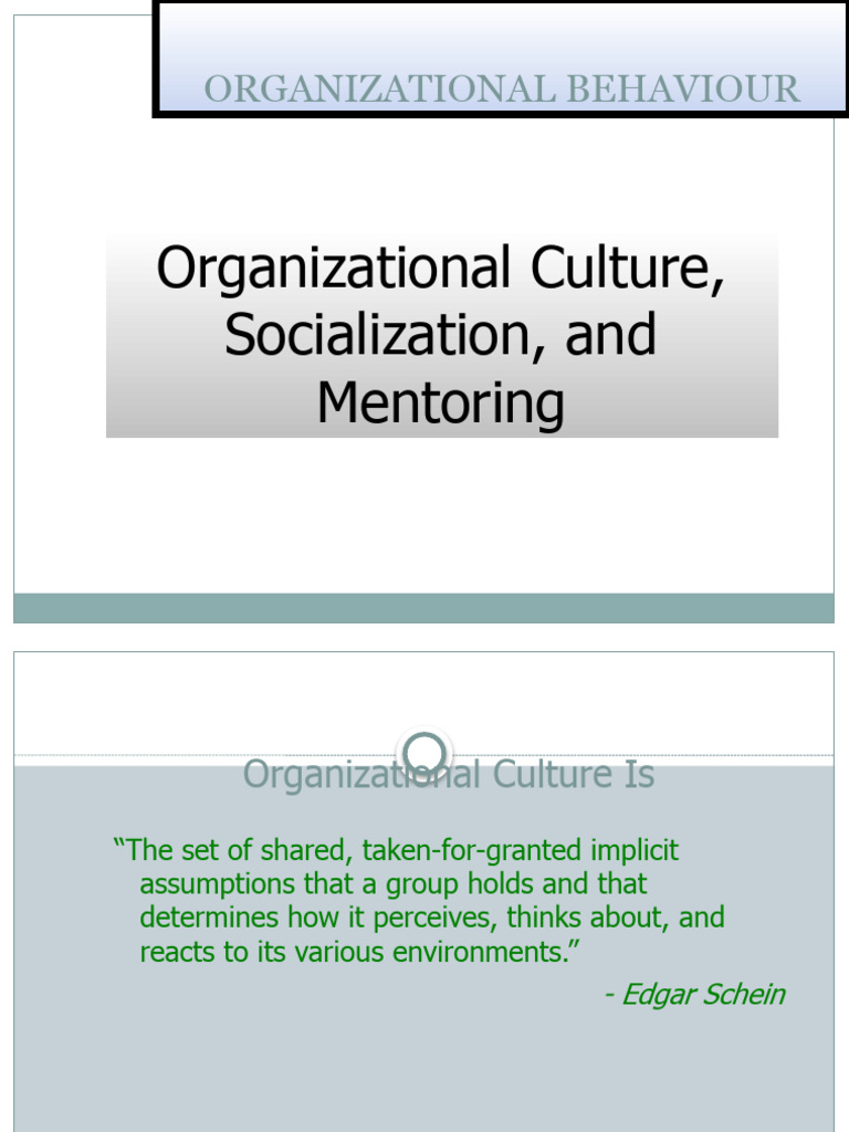 Organizational Culture Socialization and Mentoring | PDF | Mentorship ... Organizational Culture Socialization and Mentoring | PDF | Mentorship ...