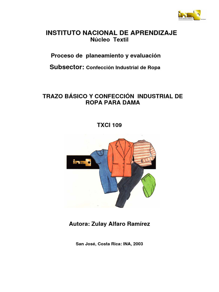 TRAZO BÁSICO Y CONFECCIÓN INDUSTRIAL DE ROPA PARA DAMA | PDF | Ropa ...