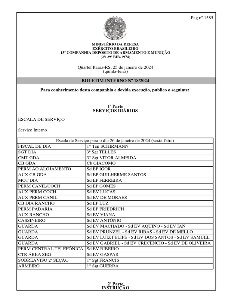 2024-01-25 O 018 Boletim Interno | PDF | Segurança nacional | Política ...