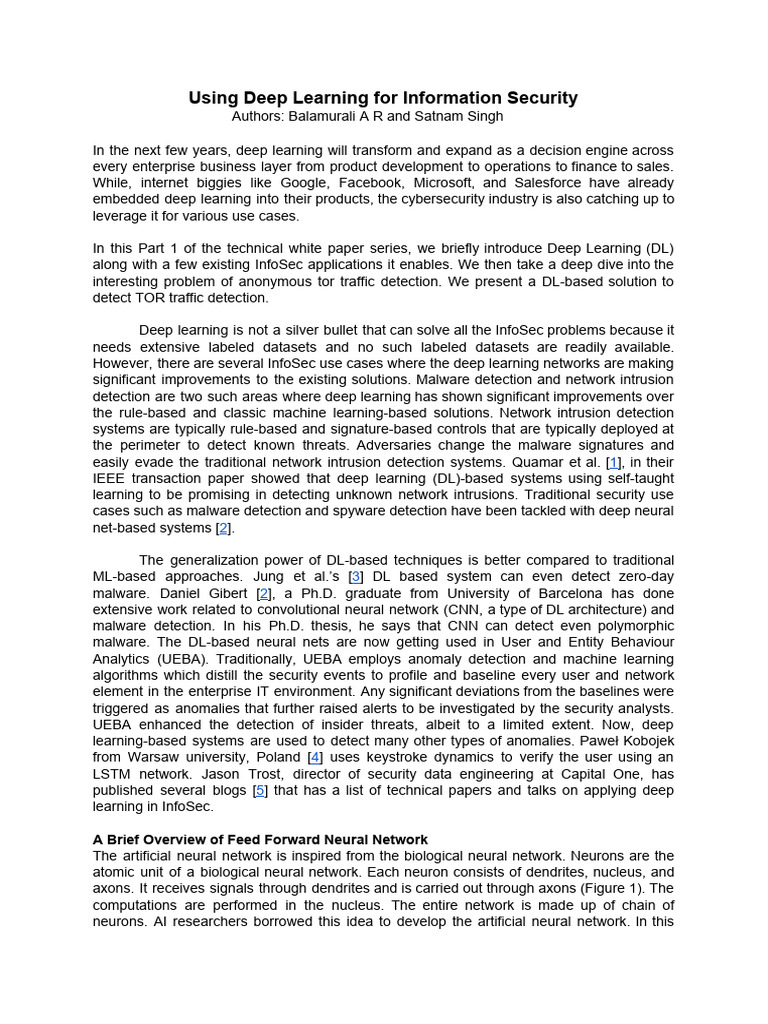Deep Learning In Information Security Pdf Artificial Neural Network